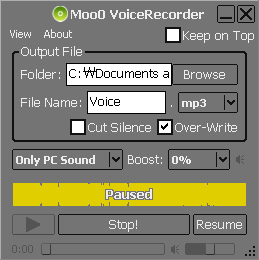 Moo0 音声録音機 (ボイス録音器) (フリーソフト) - スキン