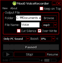 Moo0 音声録音機 (ボイス録音器) (フリーソフト) - スキン