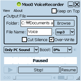 Moo0 音声録音機 (ボイス録音器) (フリーソフト) - スキン